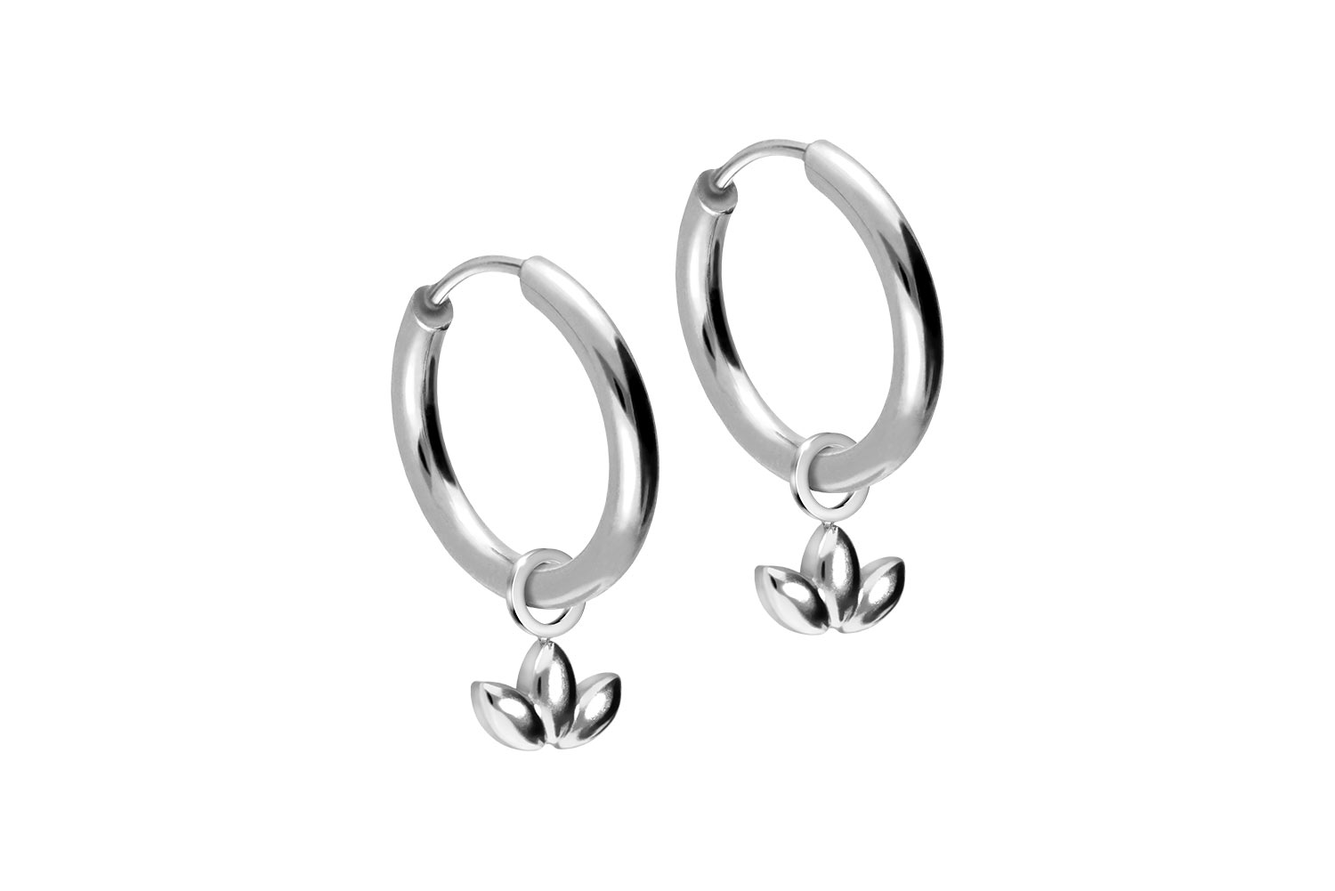 Surgical steel ear clicker creoles LOTUS BLOSSOM | PIERCINGLINE